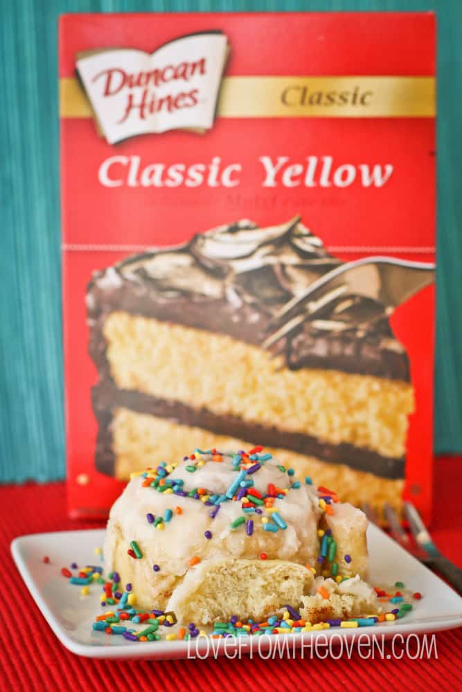 Birthday Cake Cinnamon Rolls • Love From The Oven