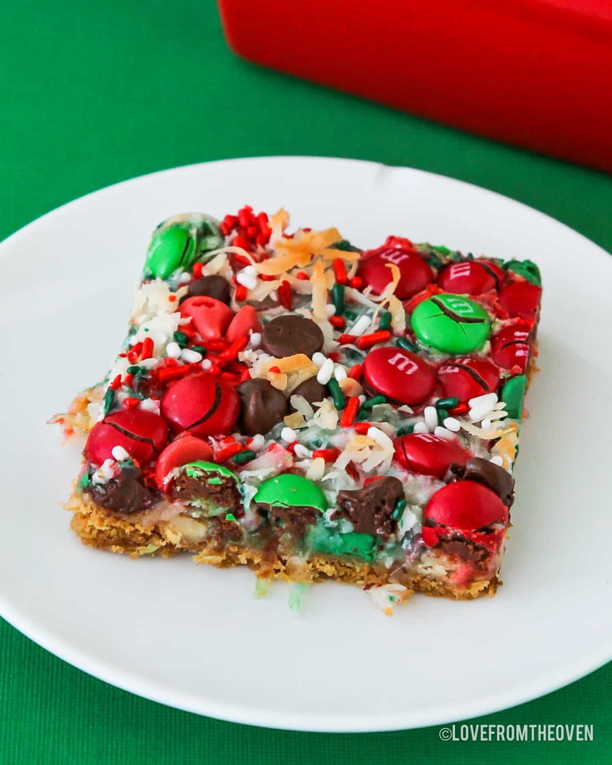 Christmas Magic Cookie Bars • Love From The Oven