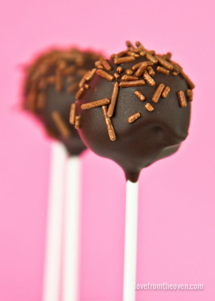 Cookie Dough Cake Pops with Dove Dark Chocolate • Love From The Oven
