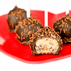 Cookie Dough Cake Pops with Dove Dark Chocolate • Love From The Oven