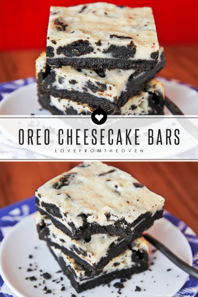 Easy Oreo Cheesecake Bars • Love From The Oven