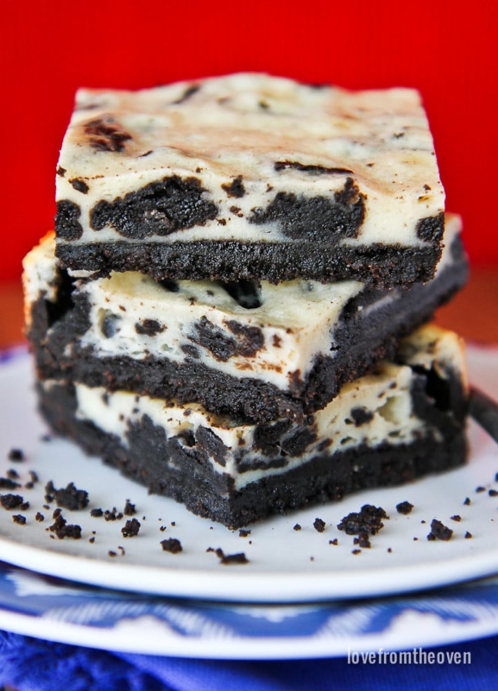Easy Oreo Cheesecake Bars • Love From The Oven