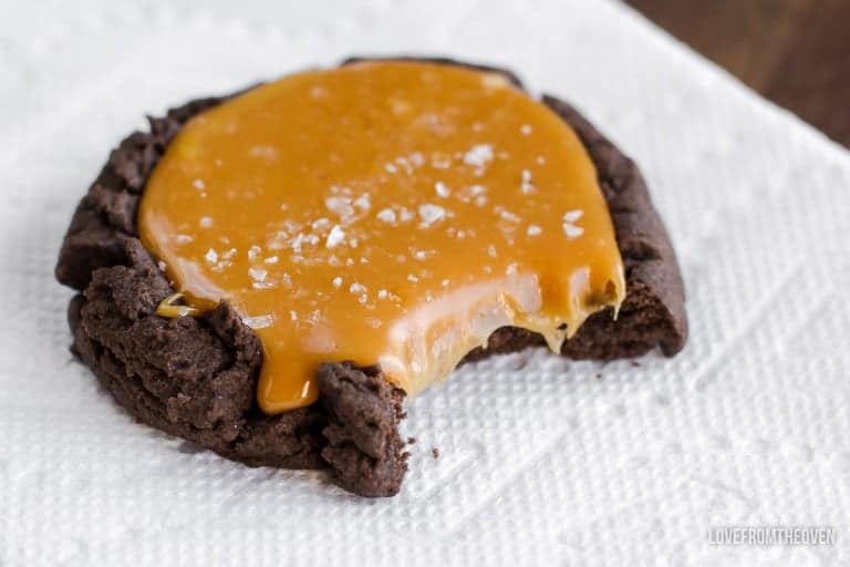 Chocolate Caramel Cookies • Love From The Oven