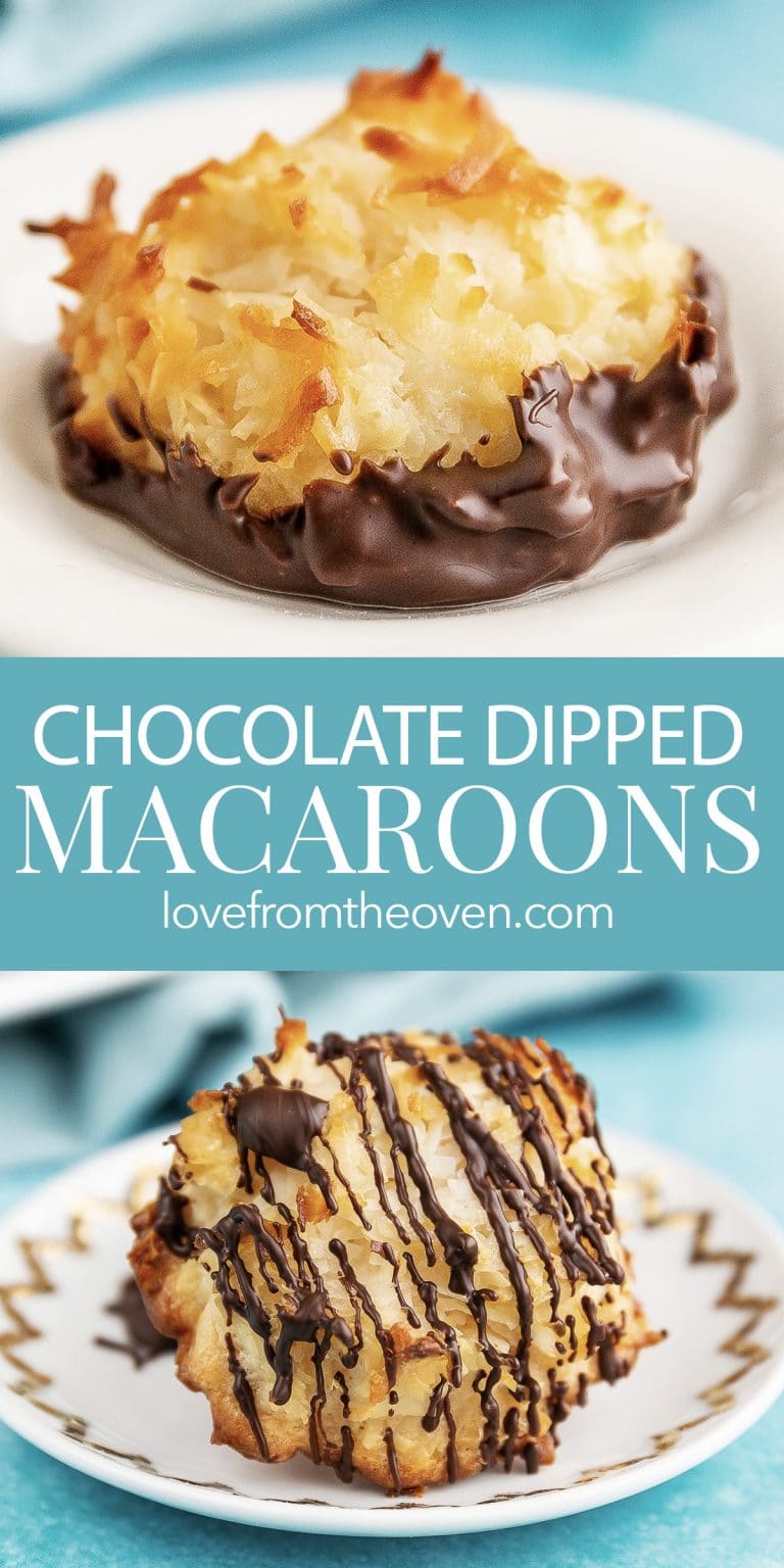 Chocolate Dipped Macaroons • Love From The Oven