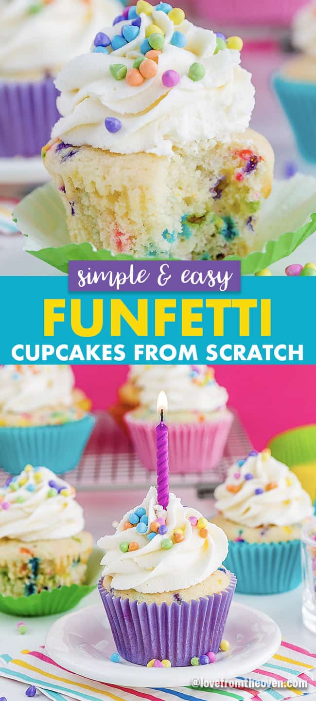 Easy Funfetti Cupcakes From Scratch! • Love From The Oven