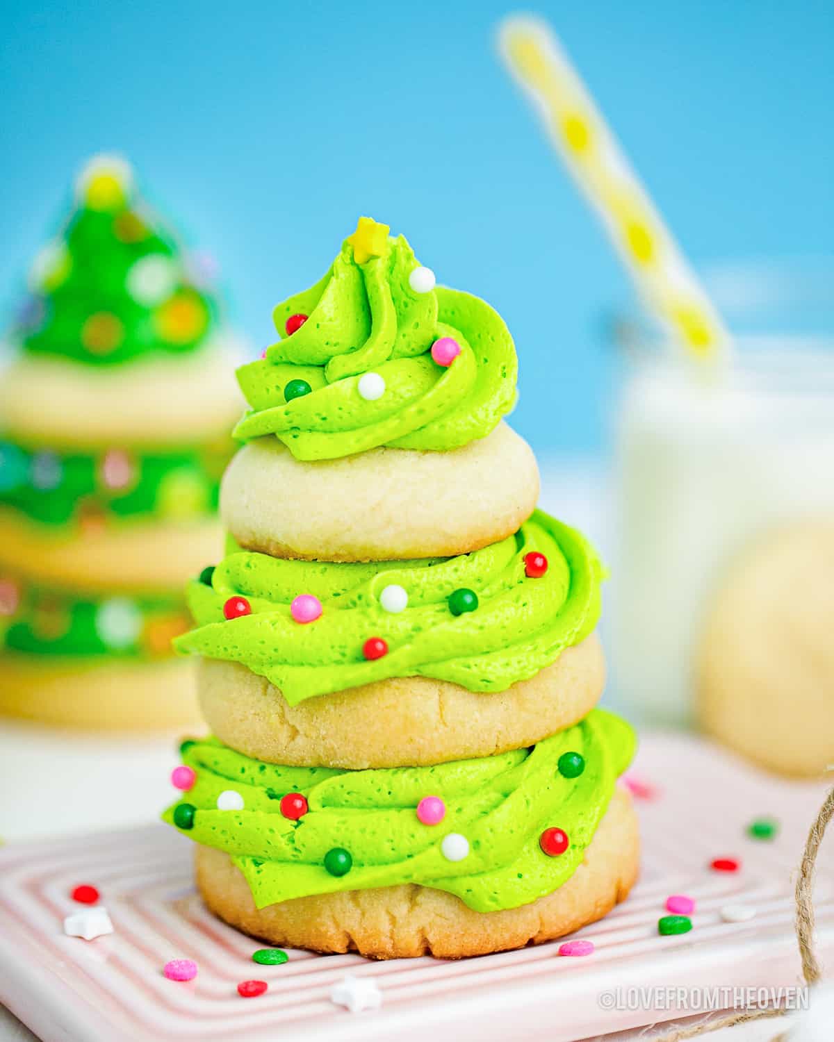 Stacked Christmas Tree Cookies