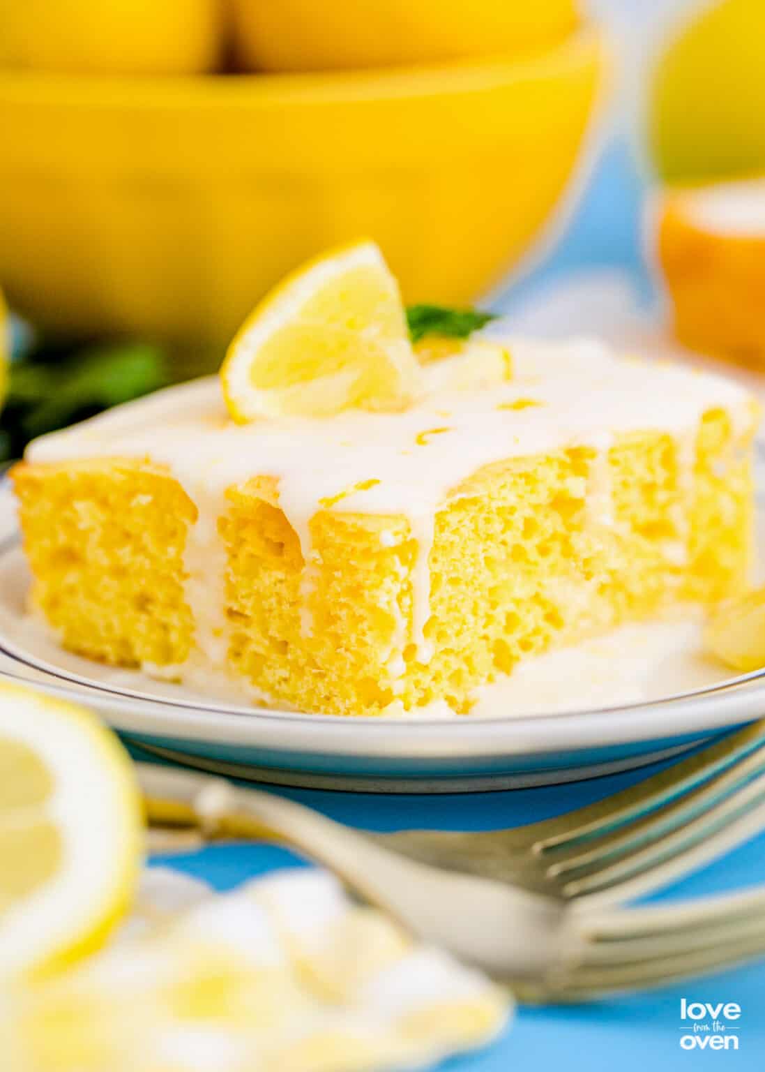 Easy Lemon Cake With Lemon Glaze • Love From The Oven