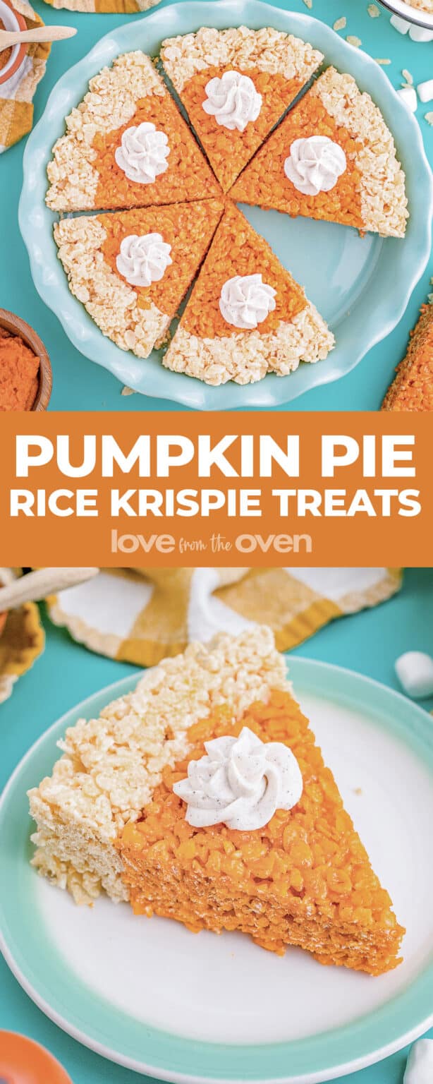 Pumpkin Pie Rice Krispie Treats • Love From The Oven