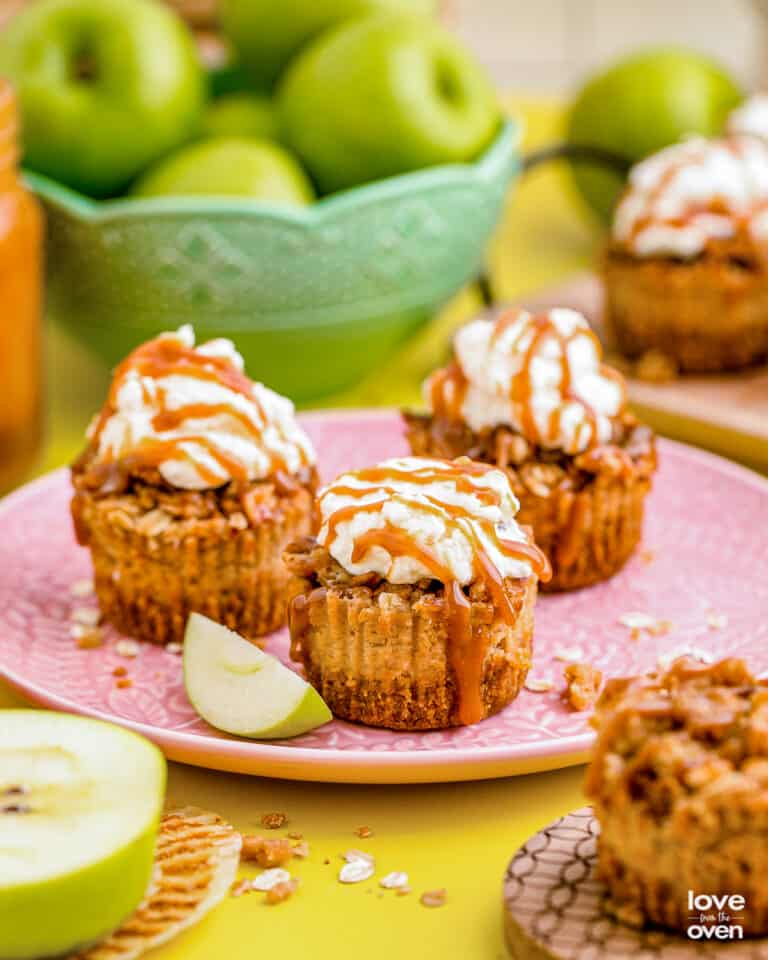 Mini Caramel Apple Cheesecakes • Love From The Oven