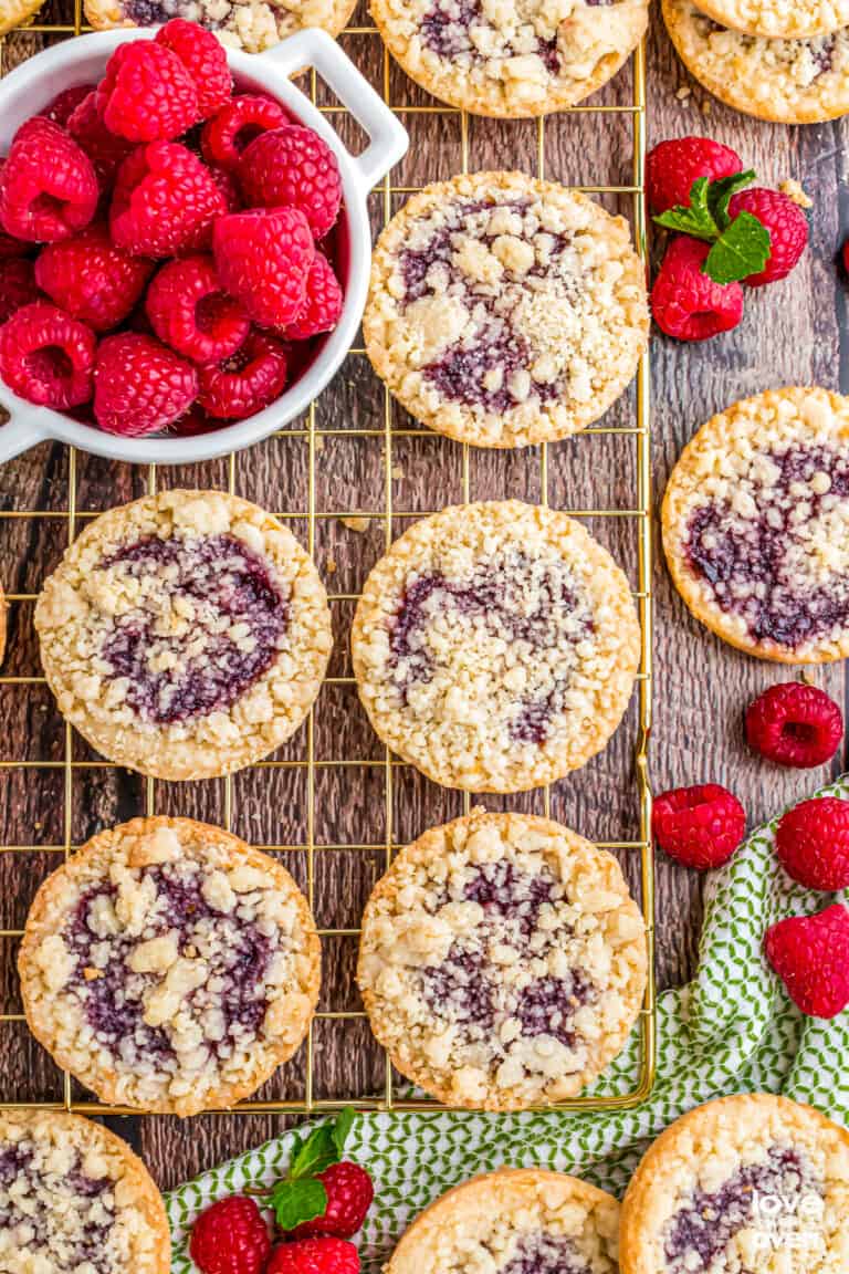 Raspberry Crumble Cookies • Love From The Oven