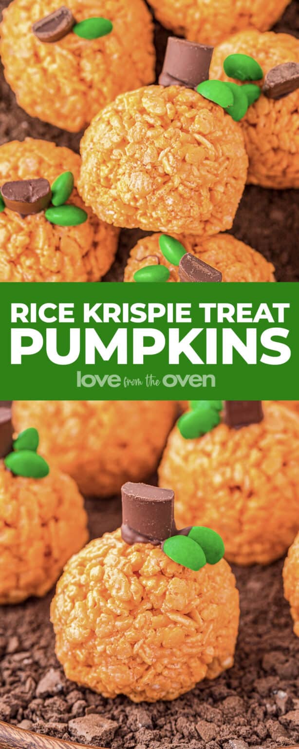 Rice Krispie Pumpkin Treats • Love From The Oven