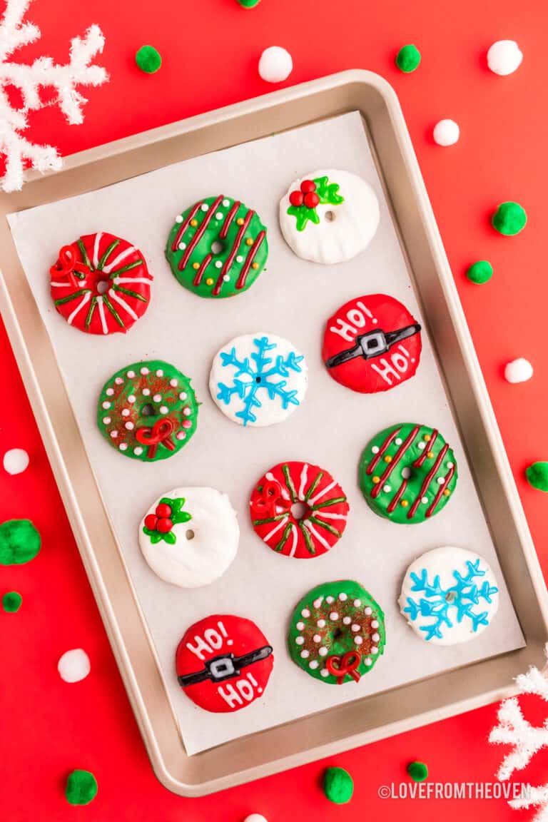 No Bake Christmas Wreath Cookies • Love From The Oven
