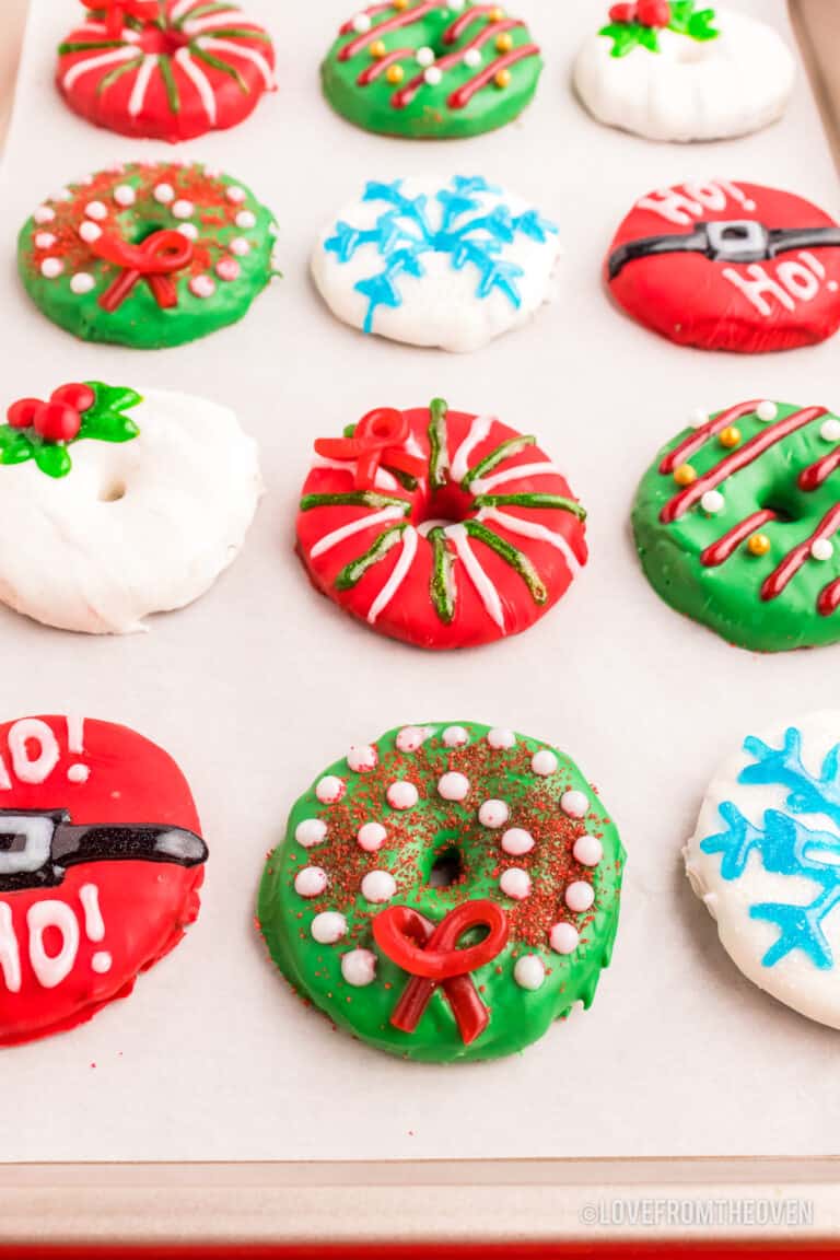 No Bake Christmas Wreath Cookies • Love From The Oven