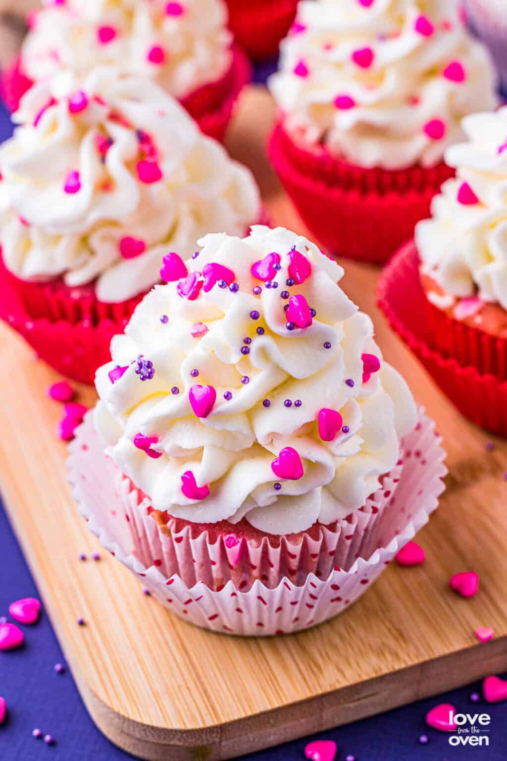 Pink Velvet Cupcakes • Love From The Oven