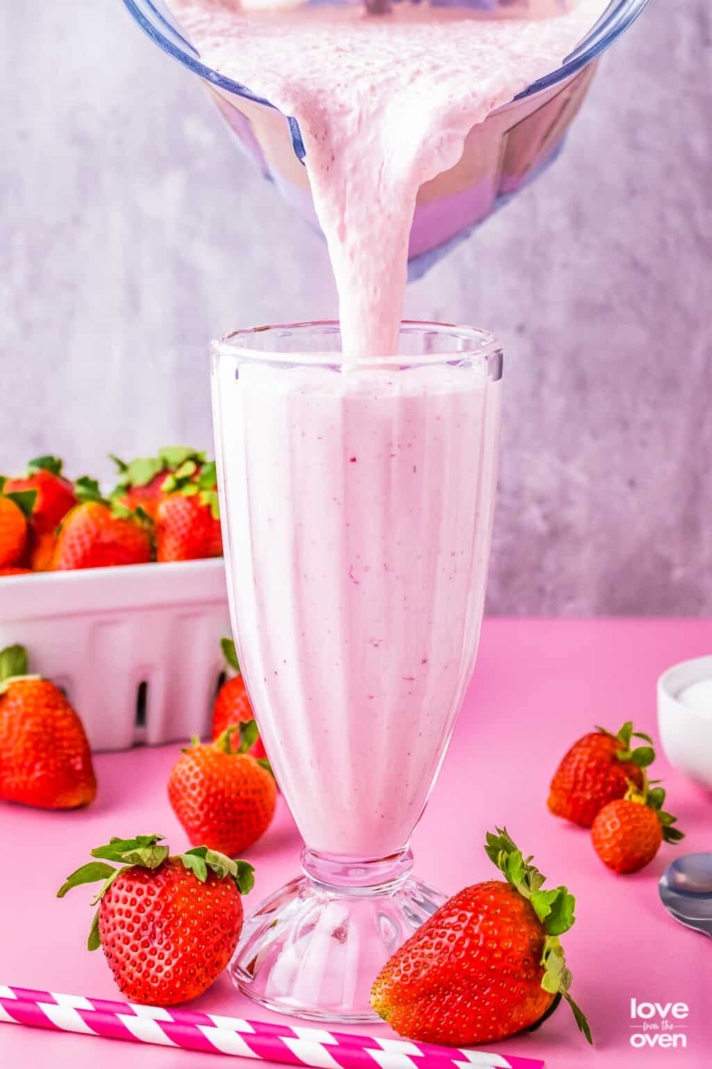Strawberry Milkshake • Love From The Oven