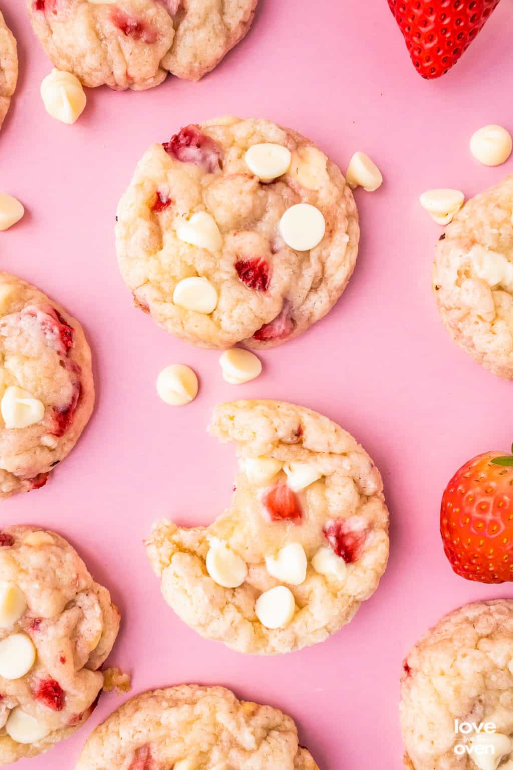 Strawberry Cookies • Love From The Oven