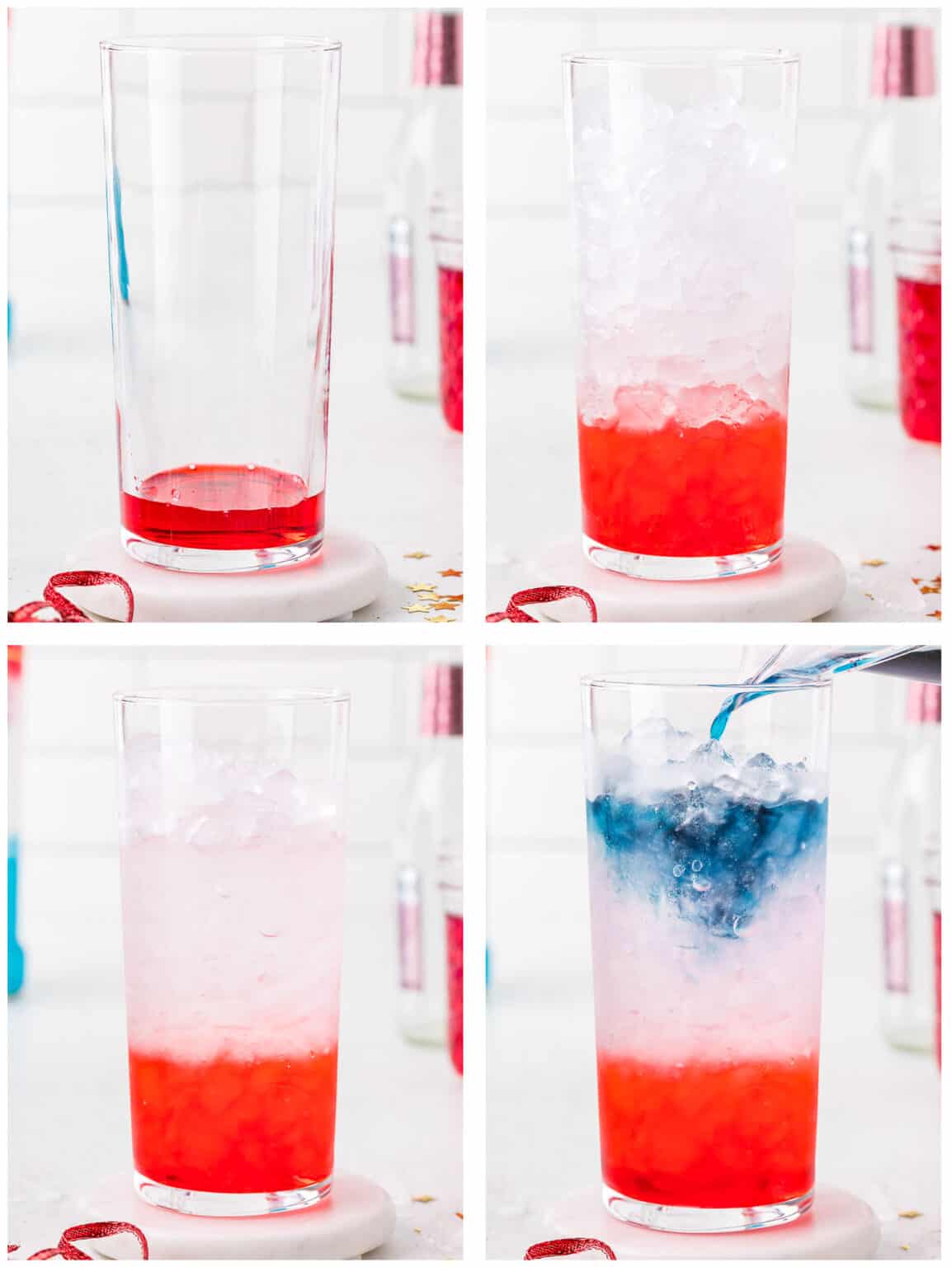 Red, White and Blue Cocktail