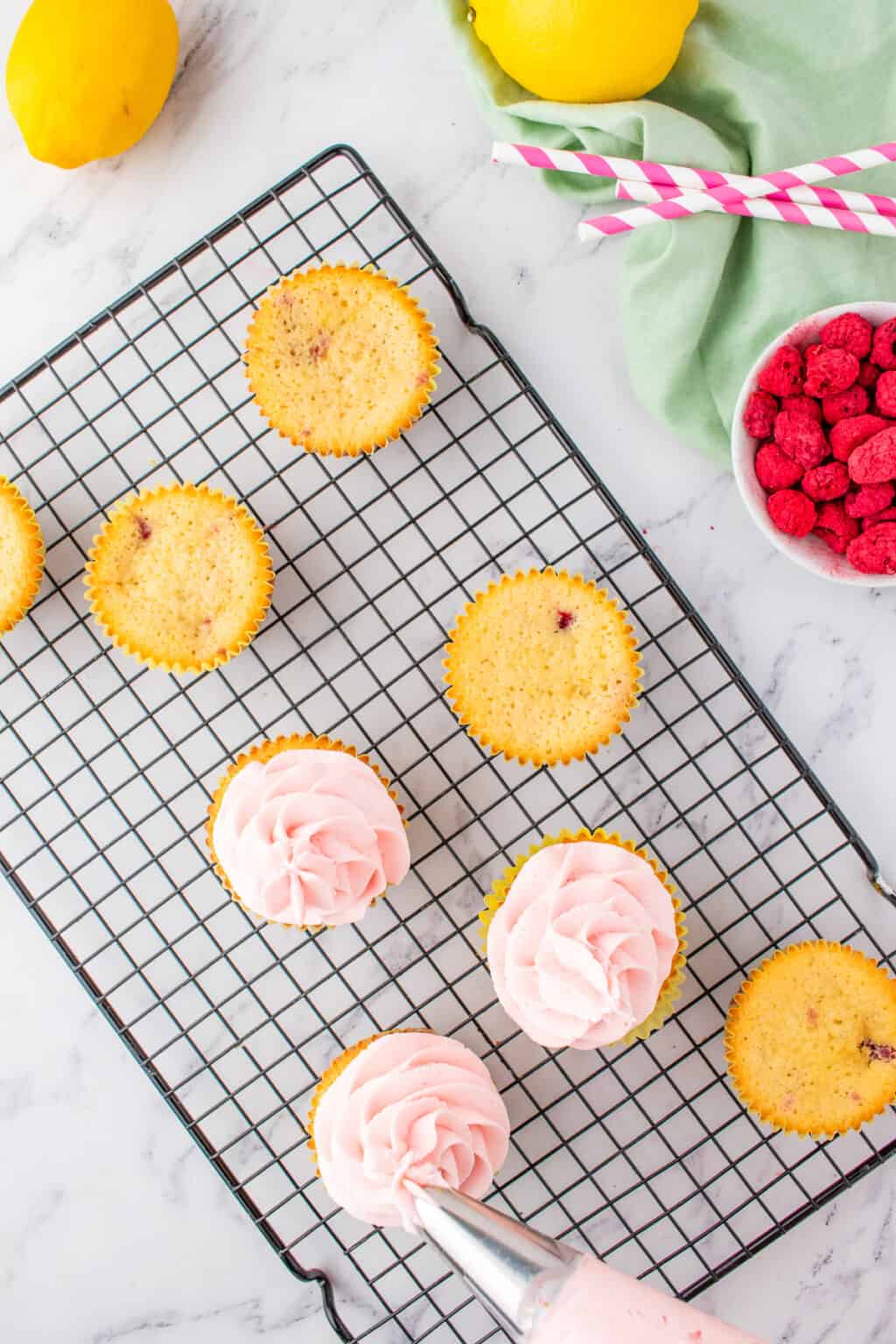 Lemon Raspberry Cupcakes • Love From The Oven