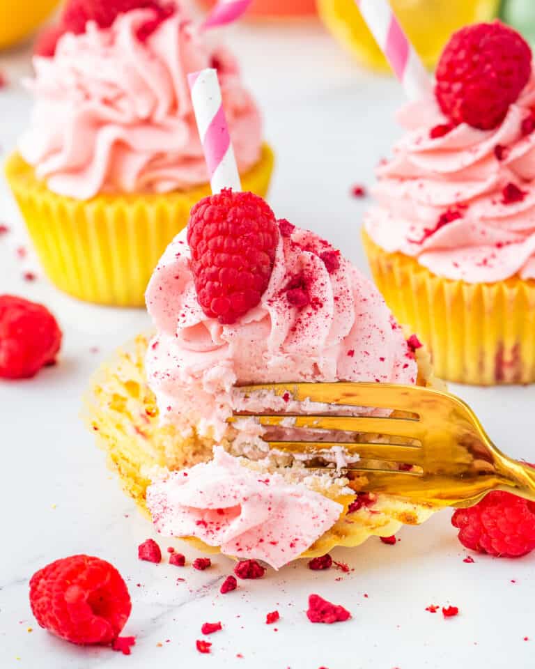 Lemon Raspberry Cupcakes • Love From The Oven