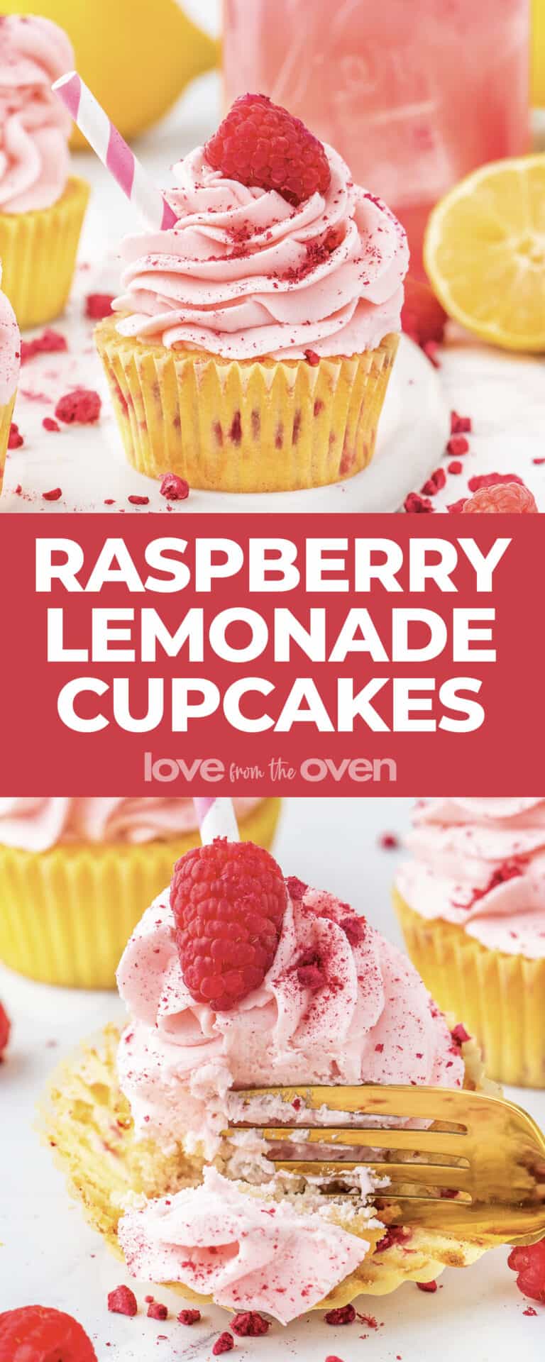Lemon Raspberry Cupcakes • Love From The Oven