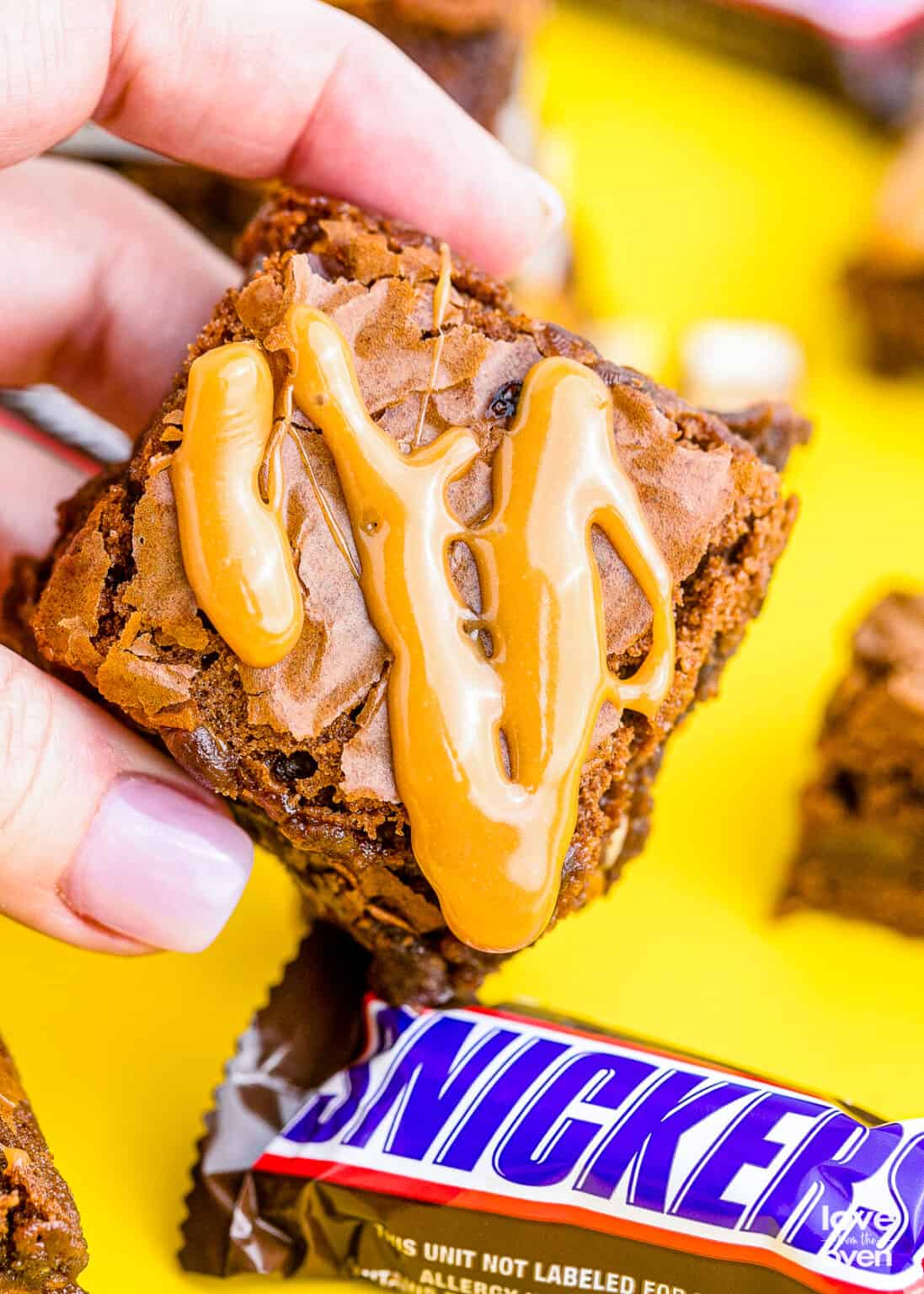 Snickers Brownies • Love From The Oven
