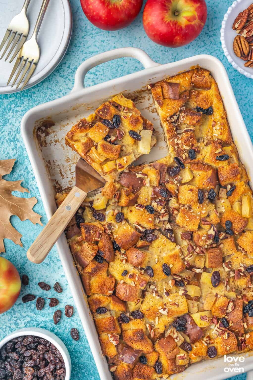 Apple Bread Pudding • Love From The Oven